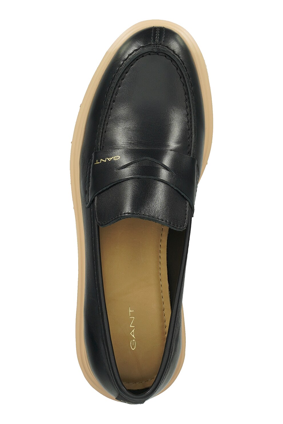 Gant, Pantofi penny loafer de piele cu logo Malinca, Negru, 36 - eMAG.ro
