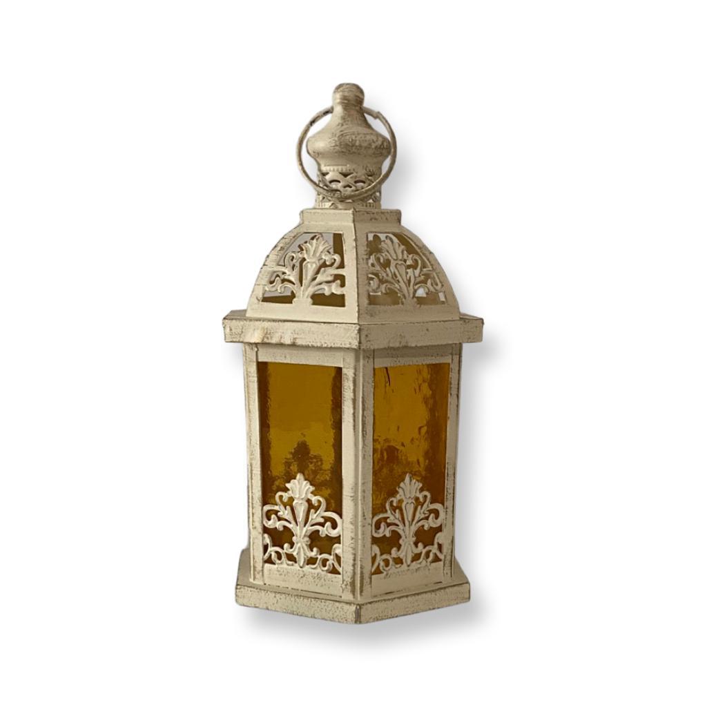 Felinar sticla vitraliu – Yellow Beige S, Vitralii Moderne, 14 X 14 X ...