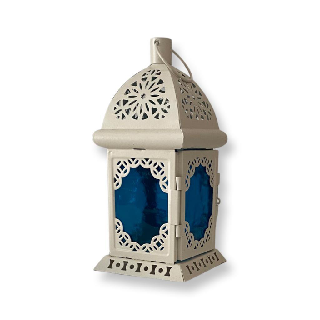 Felinar sticla vitraliu – Turquoise White, Vitralii Moderne, 10 X 10 X ...