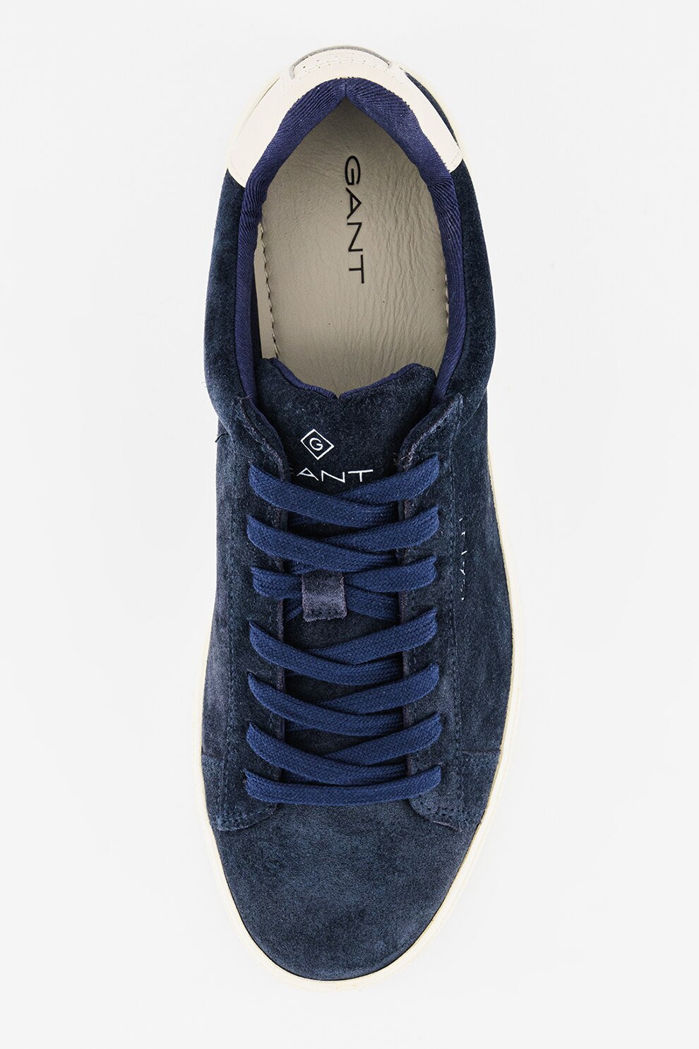 Gant, Pantofi sport din piele intoarsa cu detalii logo, Bleumarin, 43 ...