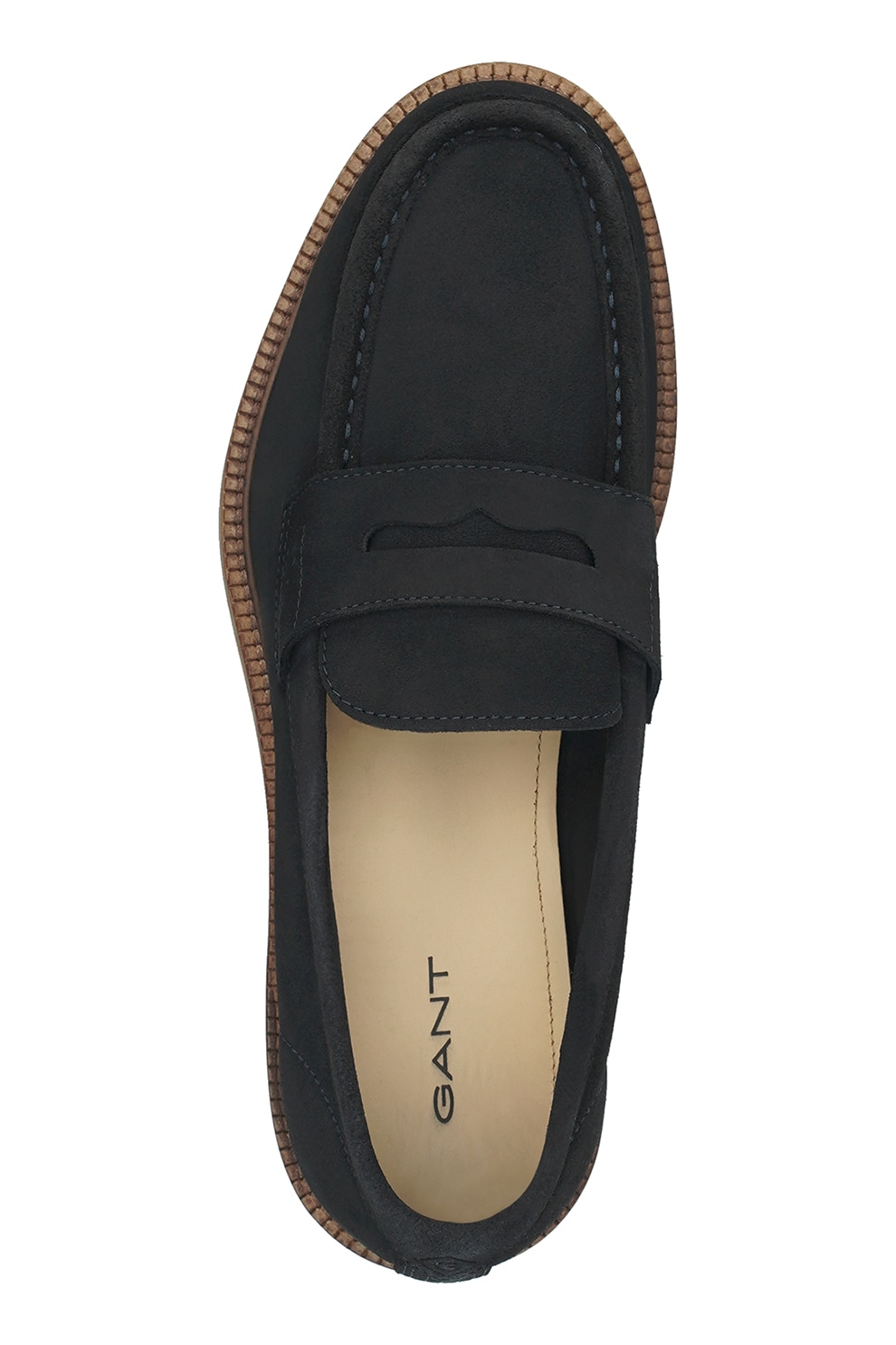 Gant, Pantofi loafer de piele intoarsa, Negru, 43 - eMAG.ro