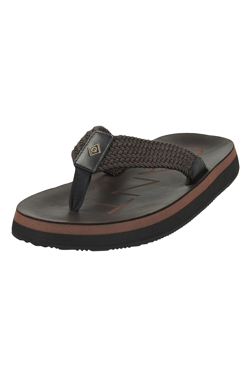 Gant, Flip-flop papucs fonott pamutpánttal, Sötétbarna, 41 - eMAG.hu