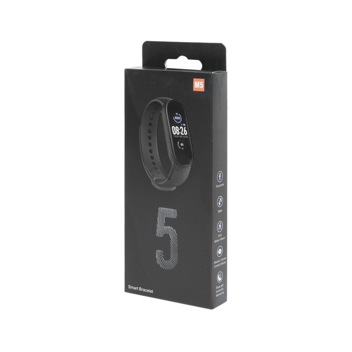 Смарт часовник 1Tech M5, Черен - eMAG.bg