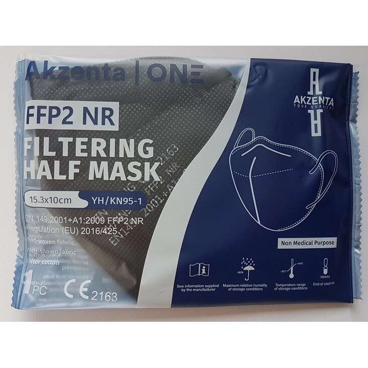 Комплект от 10 защитни маски FFP2 AKZENTA 5 слоя черен диамант - eMAG.bg