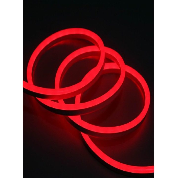 Светещ LED маркуч Neon Flex Red 12V IP67 - eMAG.bg