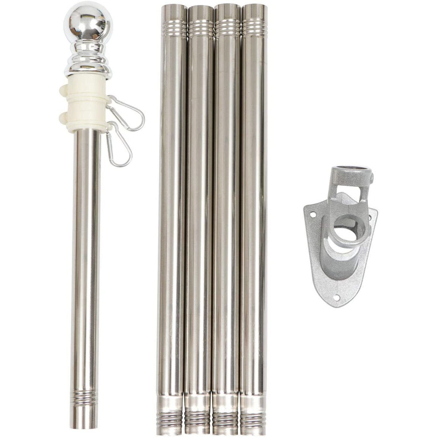 Set steag Romania 135x90 cm cu lance si suport metalic pentru perete ...