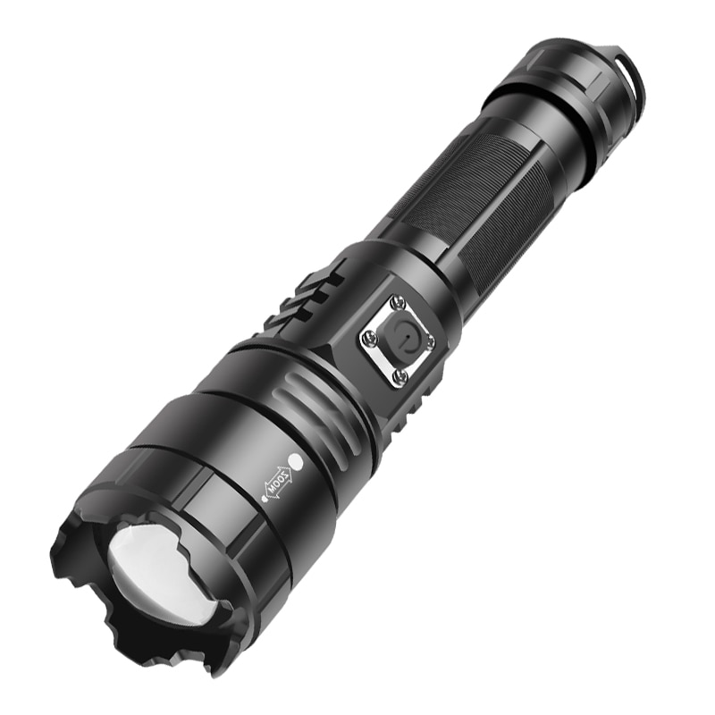 Lanterna LED, USB, 5 Moduri cu zoom, 1500-1800lm, 200-300m, Negru - eMAG.ro
