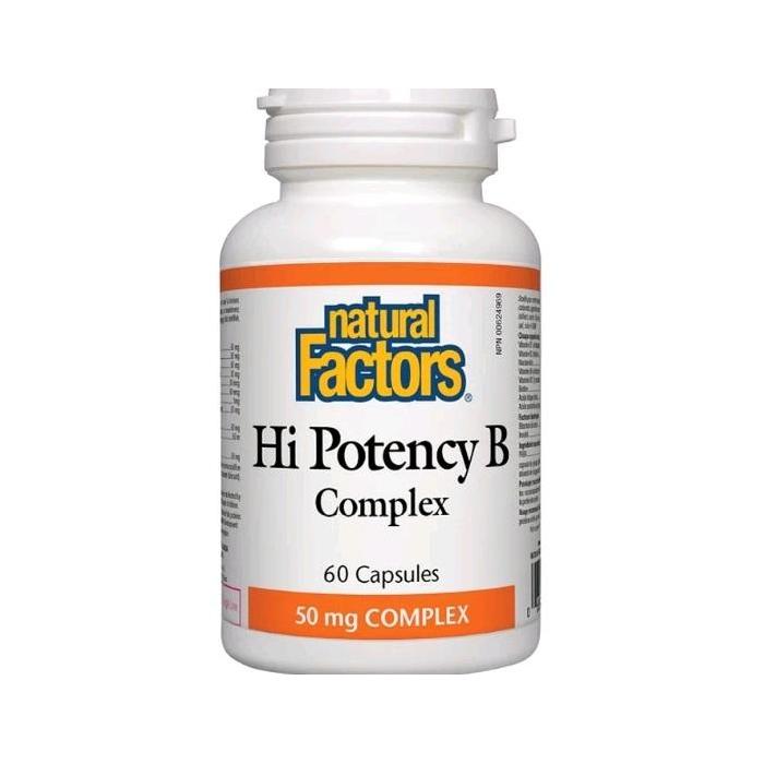 Supliment alimentar, Natural Factors, HI POTENCY B COMPLEX, 50mg, 60 ...