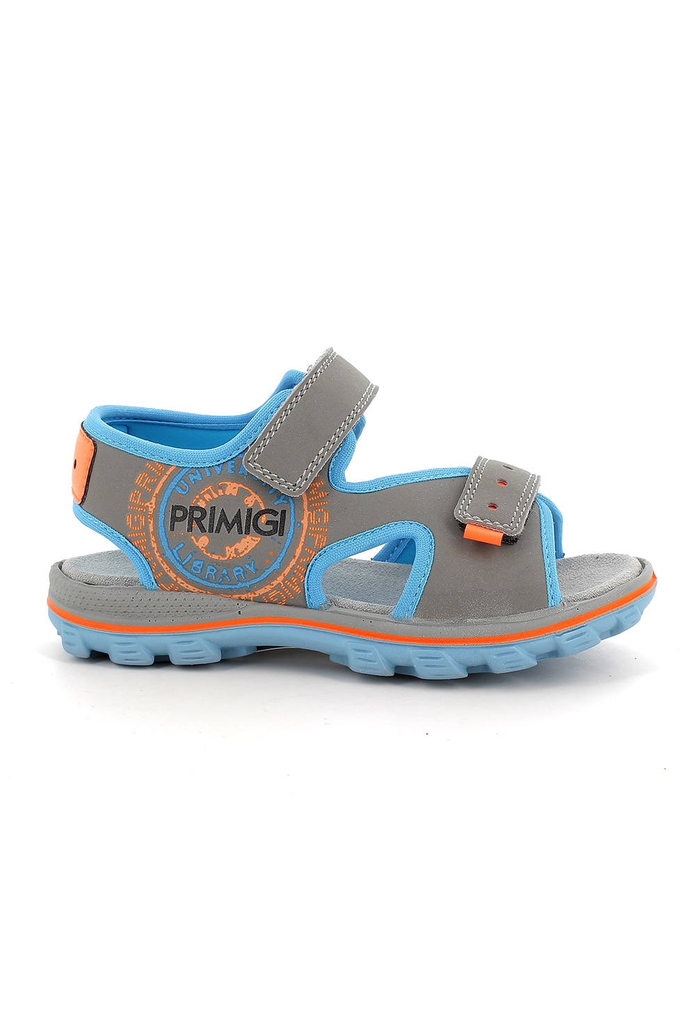 Primigi, Sandale cu velcro si logo, Grej, 28 EU - eMAG.ro