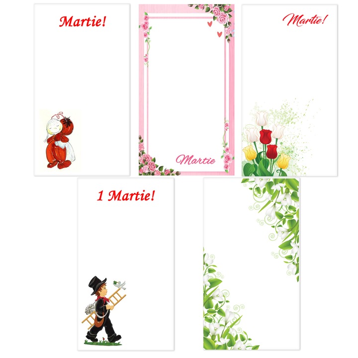 Set 200 Cartonase de Martisor, 10 modele diferite, multicolor, 9x5 cm ...