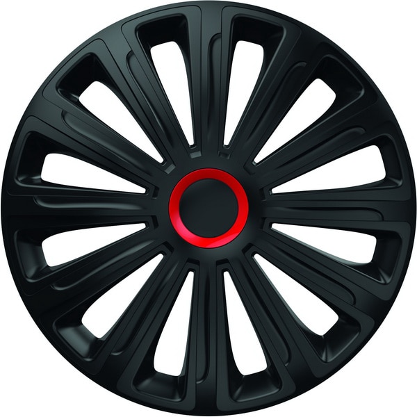 Set 4 Capace Roti 14" Negre Trend cu Inel Rosu - eMAG.ro
