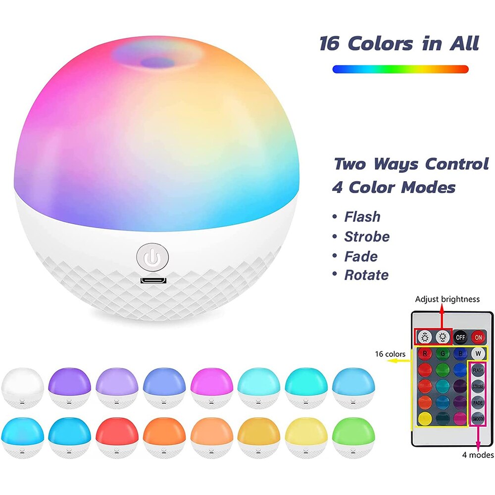 Lampa LED RGB de veghe, BOMSTOM, 16 culori, 1200 mAh, Telecomanda ...