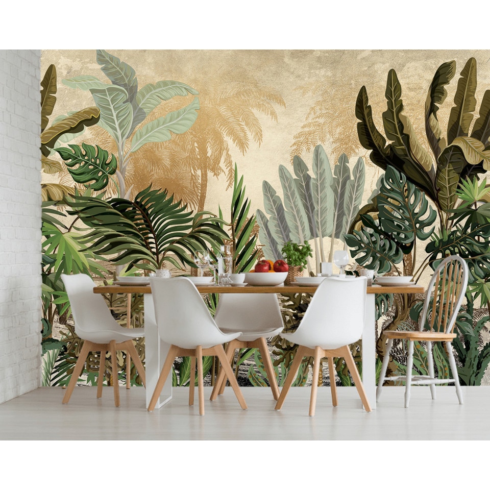 Fototapet Vlies, Peisaj Jungla, Copaci Exotici si Tropicali, 200x 350cm ...