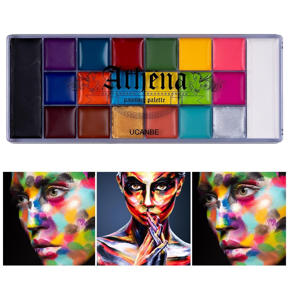 Paleta machiaj multicolora UCANBE, Athena Face&Body Painting Palette ...