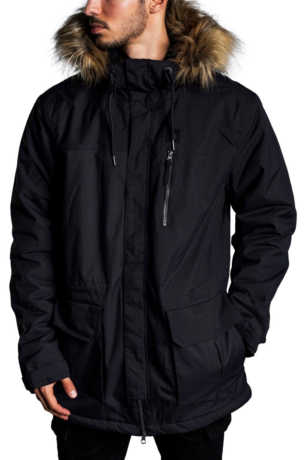 Geaca parka Fundango CORK Parka Jacket, Negru, L - eMAG.ro