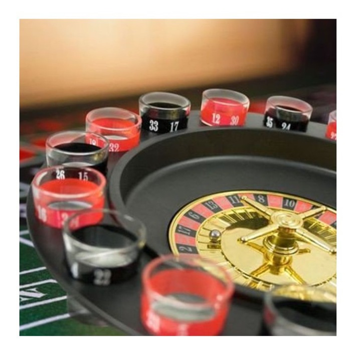 Joc Ruleta cu Shot-uri, diametru de 30cm, cu 16 pahare - eMAG.ro