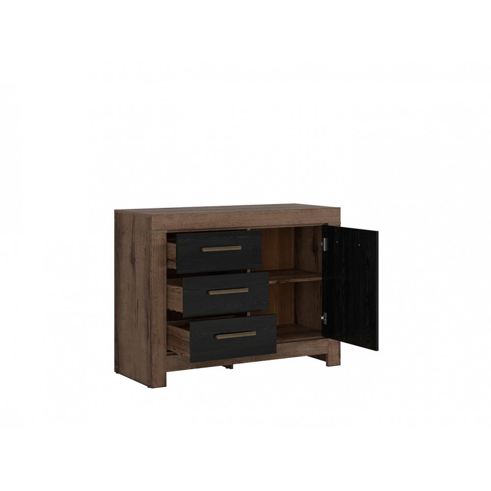 Скрин Мебели Богдан BALIN KOM1D3S-E20, манастирски дъб/черен дъб - eMAG.bg