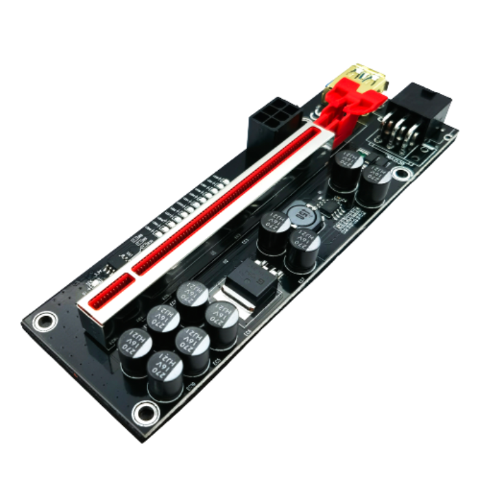 Placa Riser Card V011 PRO Mining 10 capacitori PCI-E Express 1X-16X ...