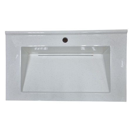 Lavoar din compozit cu sifon ascuns 80 cm ALB cu sclipici - eMAG.ro