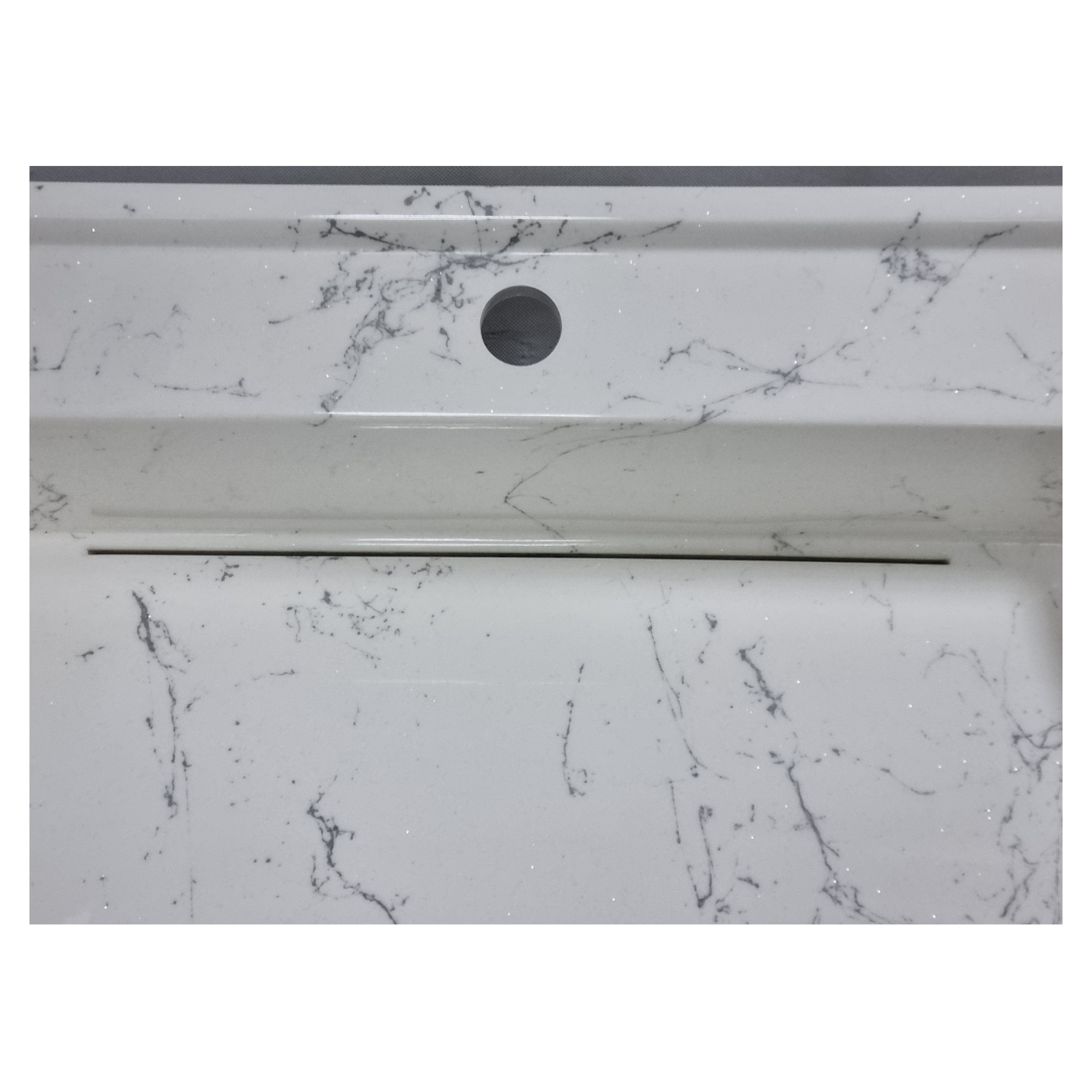 Lavoar din compozit cu sifon ascuns 80 cm ALB cu sclipici si insertii ...