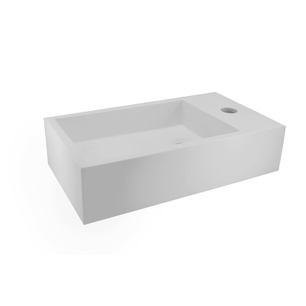 Lavoar mic dreptunghiular compozit 40x22cm MARIA Solid Surface, alb ...