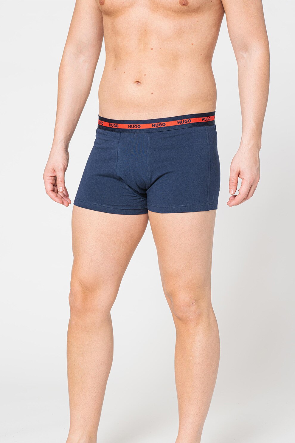 HUGO, Set de boxeri cu banda logo - 2 perechi, Indigo, XL - eMAG.ro