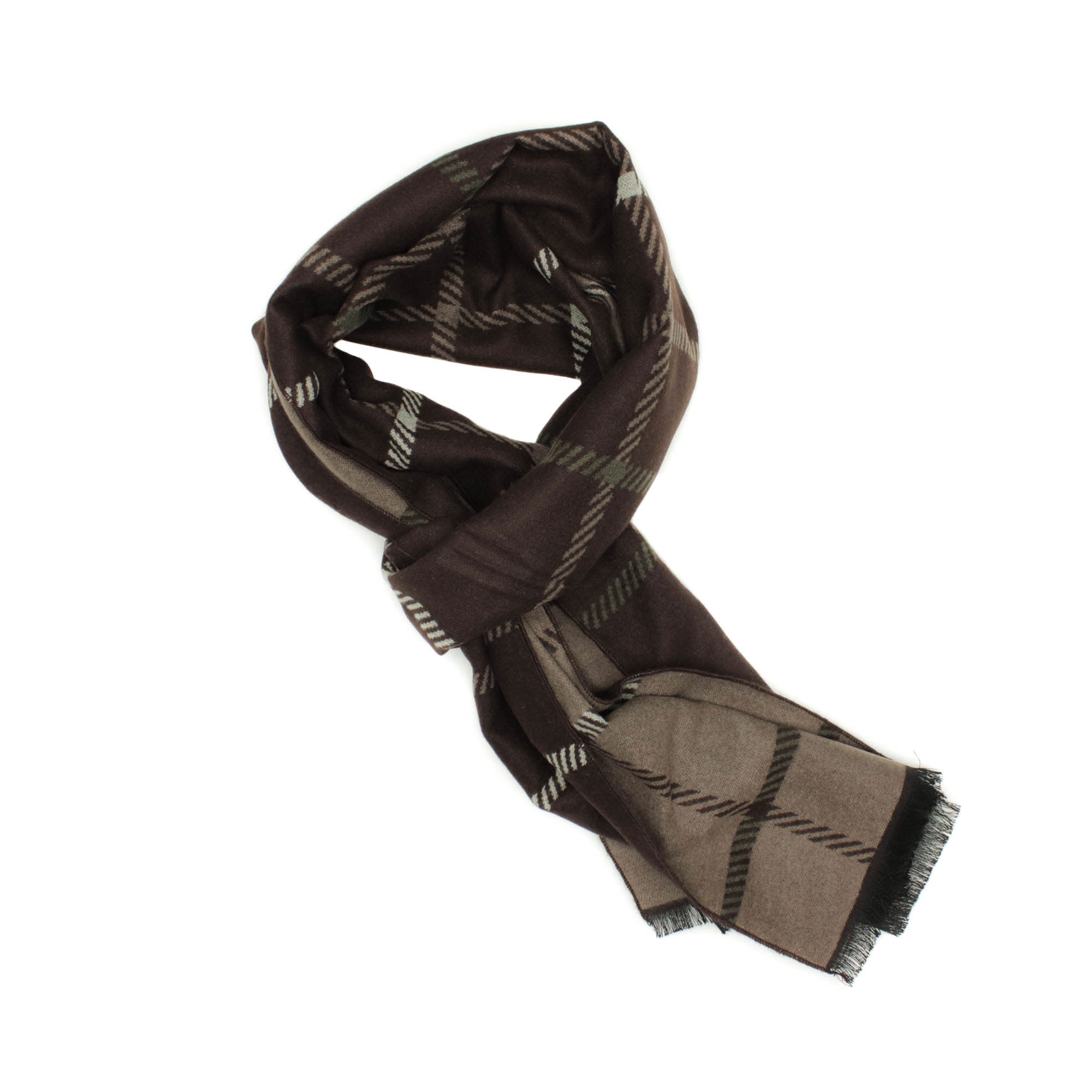 Esarfa barbati, din 100% casmir / pashmina, Maro cu dungi, 30 x 188 cm ...