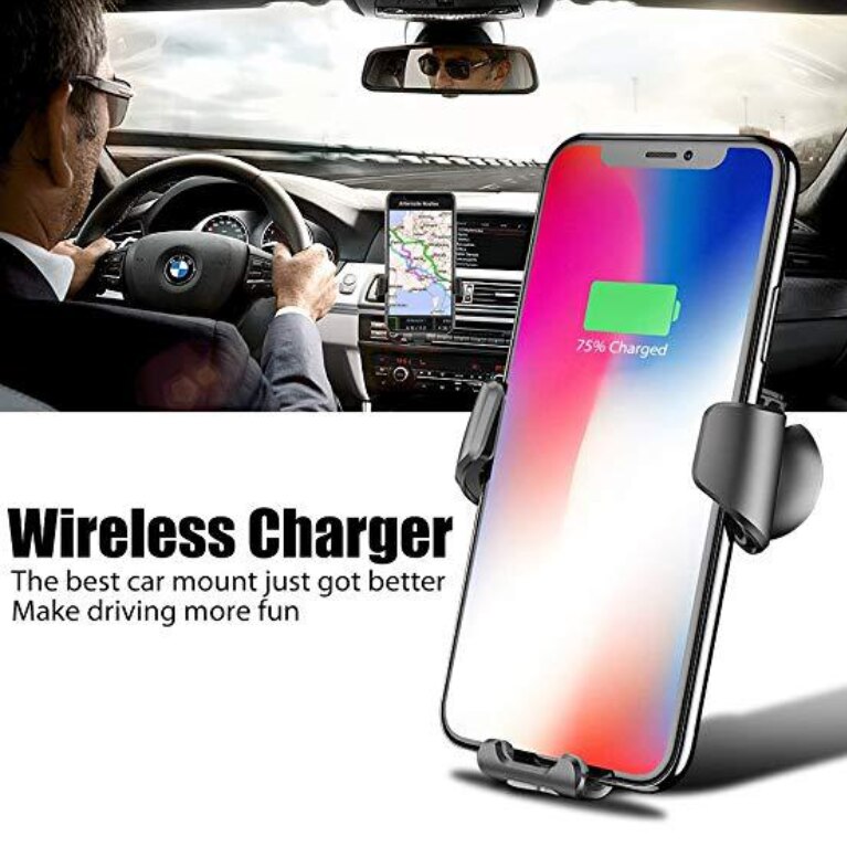 Suport magnetic auto, Universal, Incarcator wireless incorporat, 10W ...