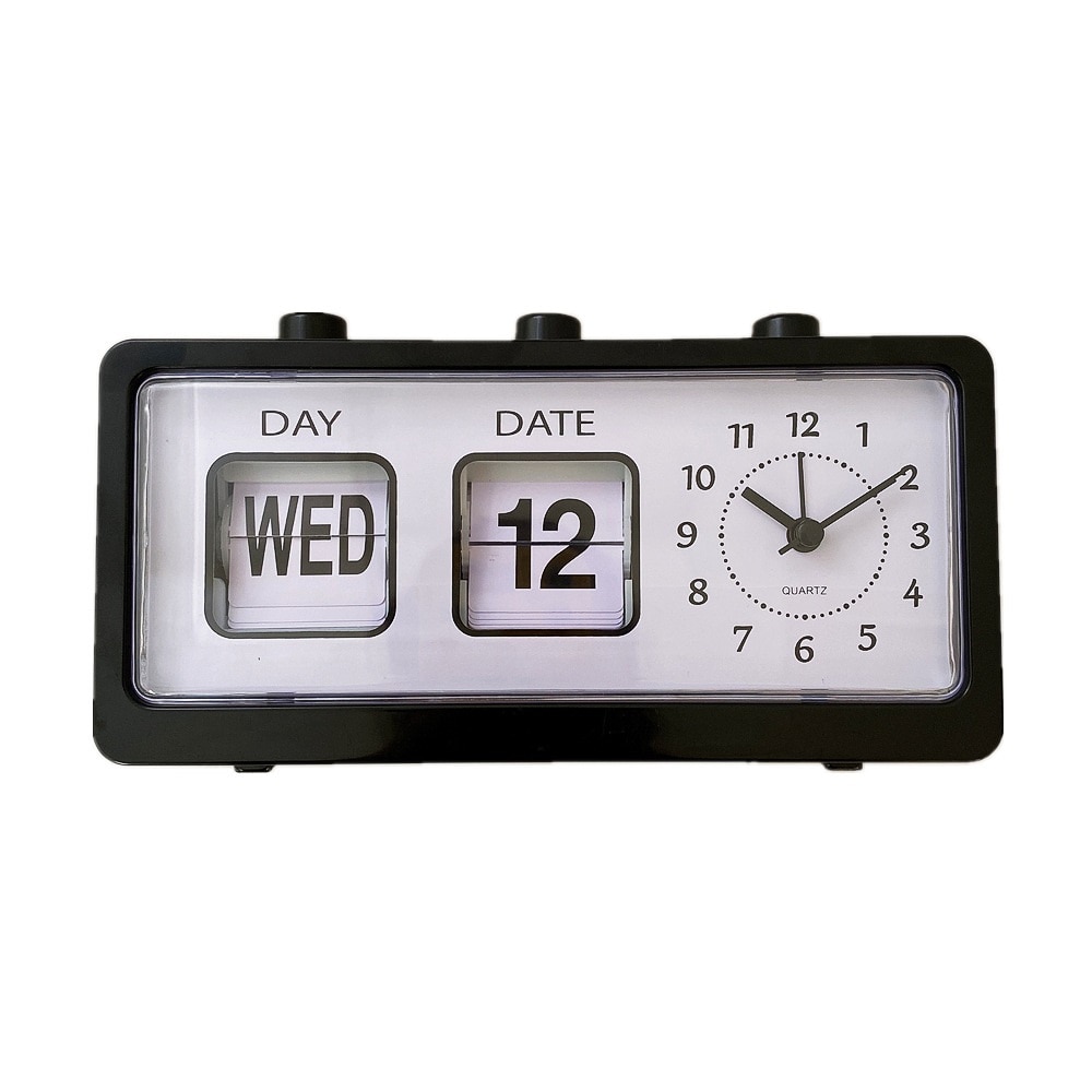 Ceas decorativ Bomstom, Alarma, Calendar, 20x5x10.8 cm, Negru - eMAG.ro