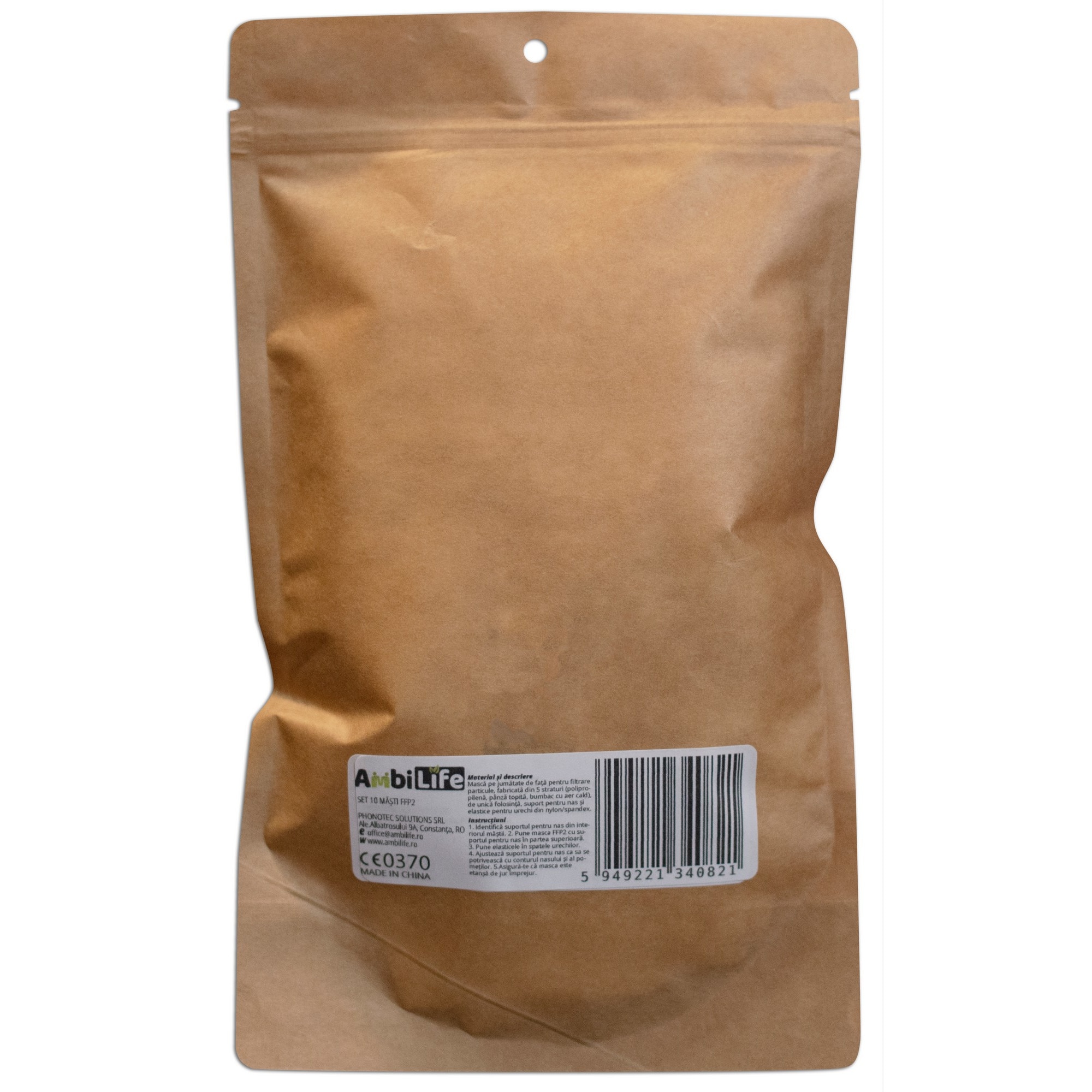 Set 10 Masti FFP2, Ambilife®, cu 5 straturi de protectie respiratorie ...