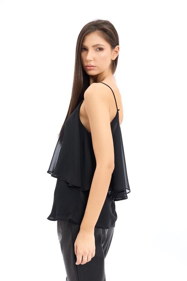 Top dama, RVL Fashion, cu volane, negru, S INTL - eMAG.ro
