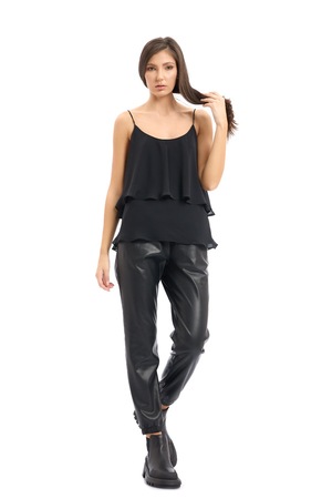 Top dama, RVL Fashion, cu volane, negru, S INTL - eMAG.ro