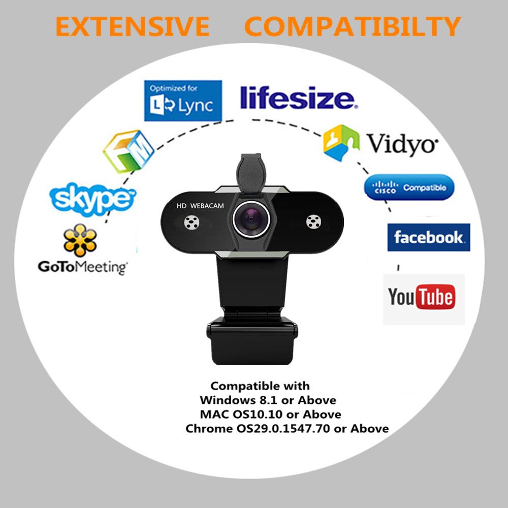 Уеб камера, 1080p, автофокус, микрофон, USB 3.0, автоматична корекция ...
