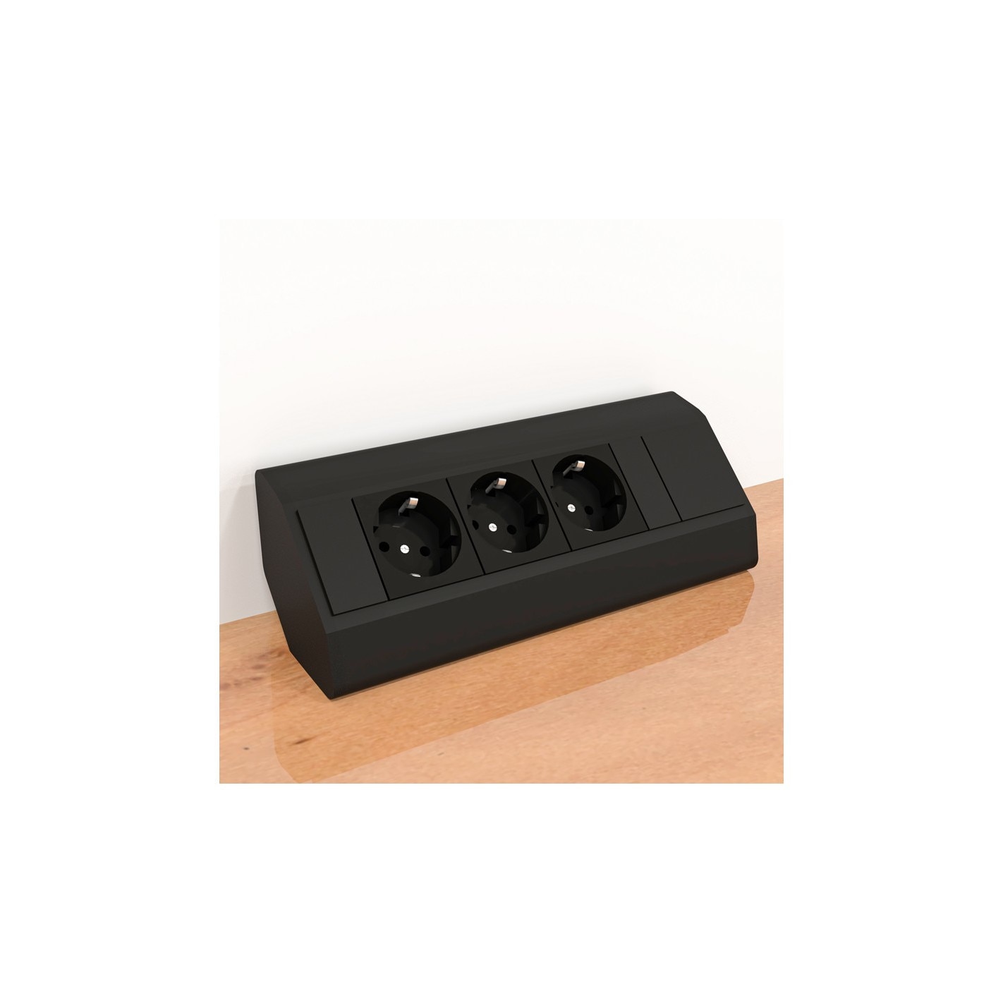 Priza de colt, CORNER BOX, Plastic, 3 prize, Shuko, Negru - eMAG.ro