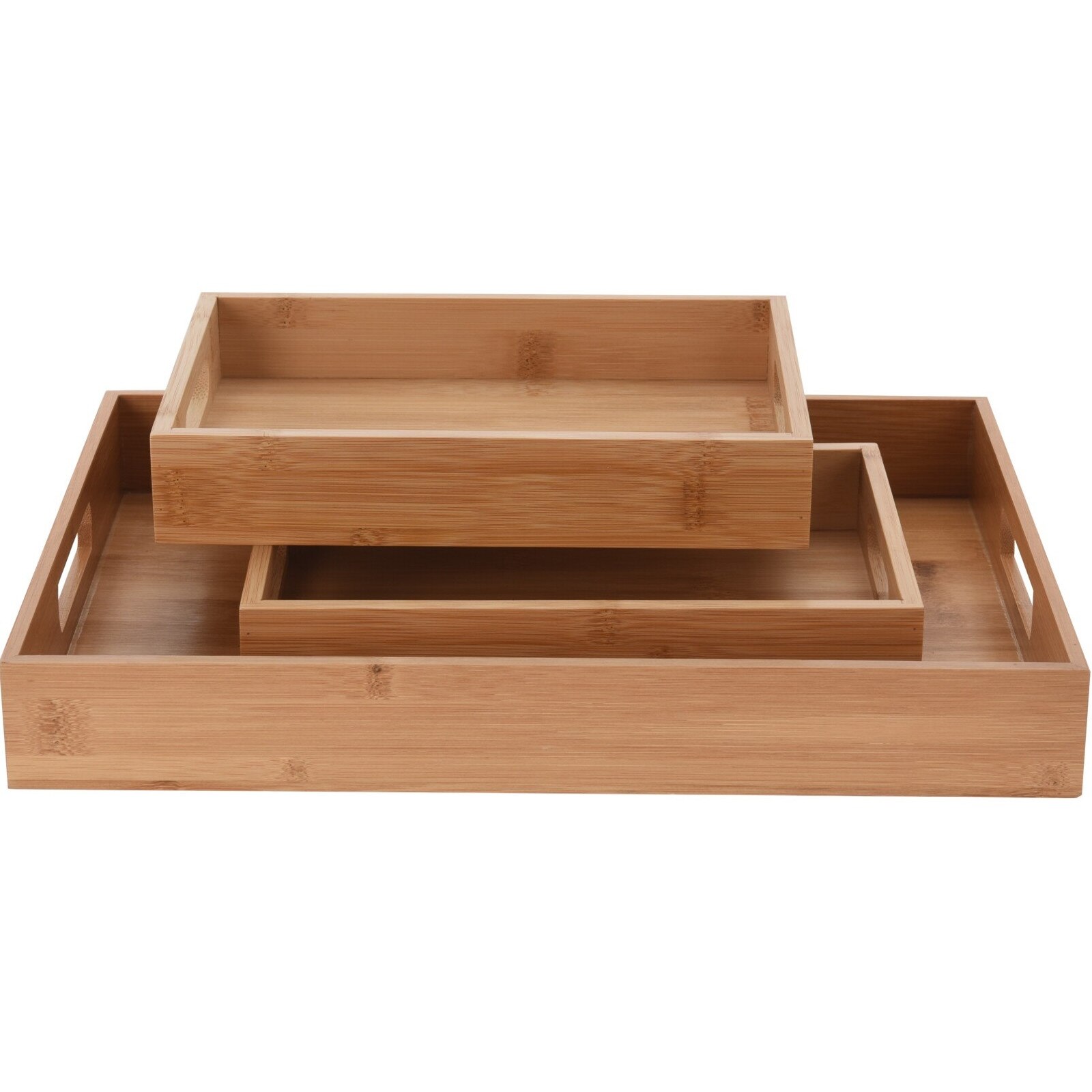 Set 3 tavi servire Home&Styling Collection, bambus, 38x28x5 cm, maro ...