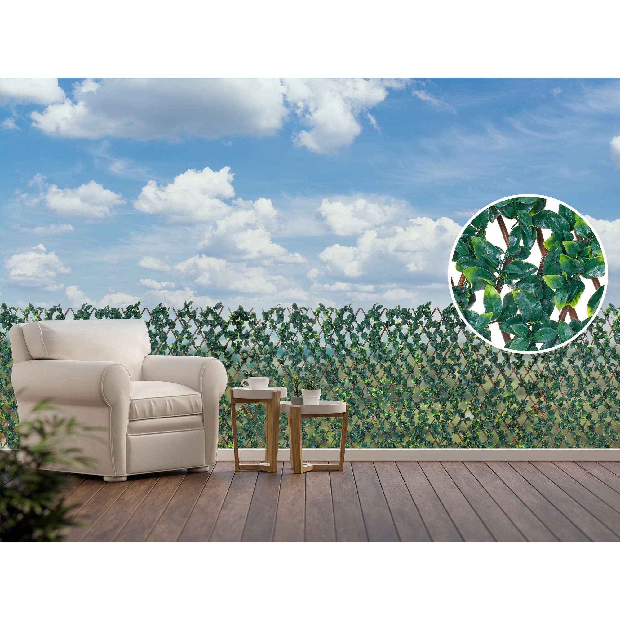 Paravan verde artificial extensibil din rachita si plante artificiale ...