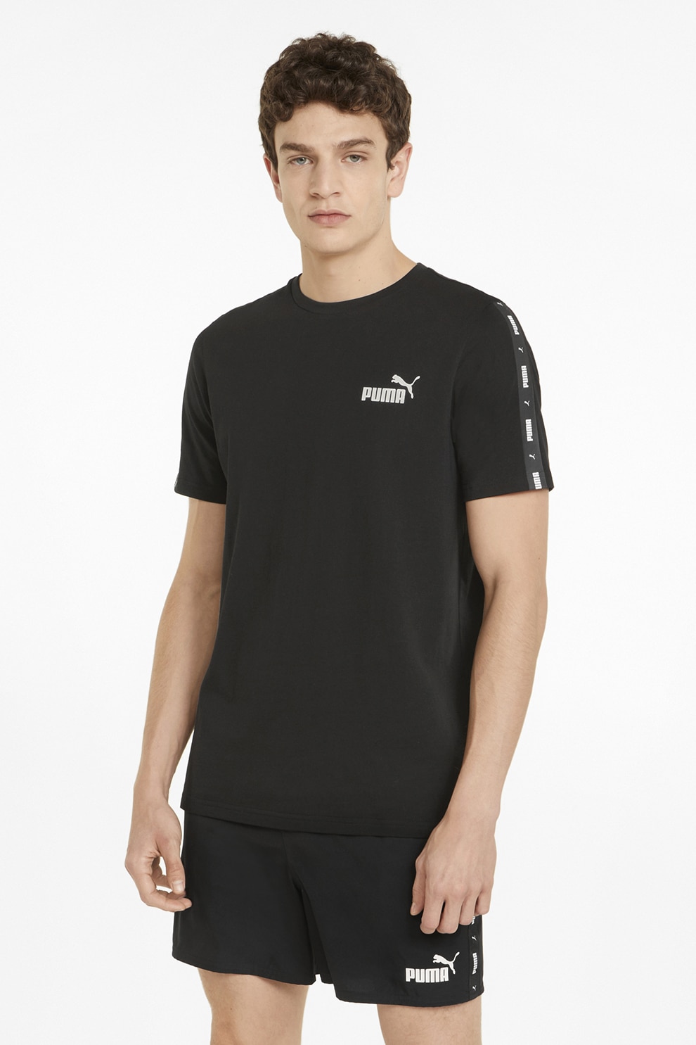 Puma, Kerek nyakú logós póló, Fekete, L - eMAG.hu
