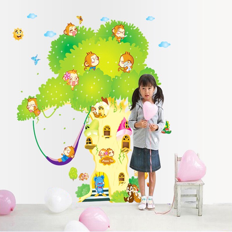 Sticker gigant pentru copii - Casuta din copac - eMAG.ro