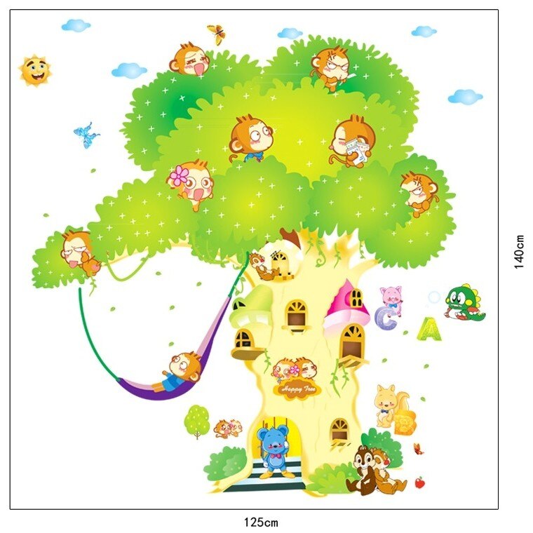 Sticker gigant pentru copii - Casuta din copac - eMAG.ro