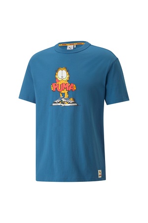 Puma, Tricou cu decolteu la baza gatului si imprimeu Garfield, Rosu ...