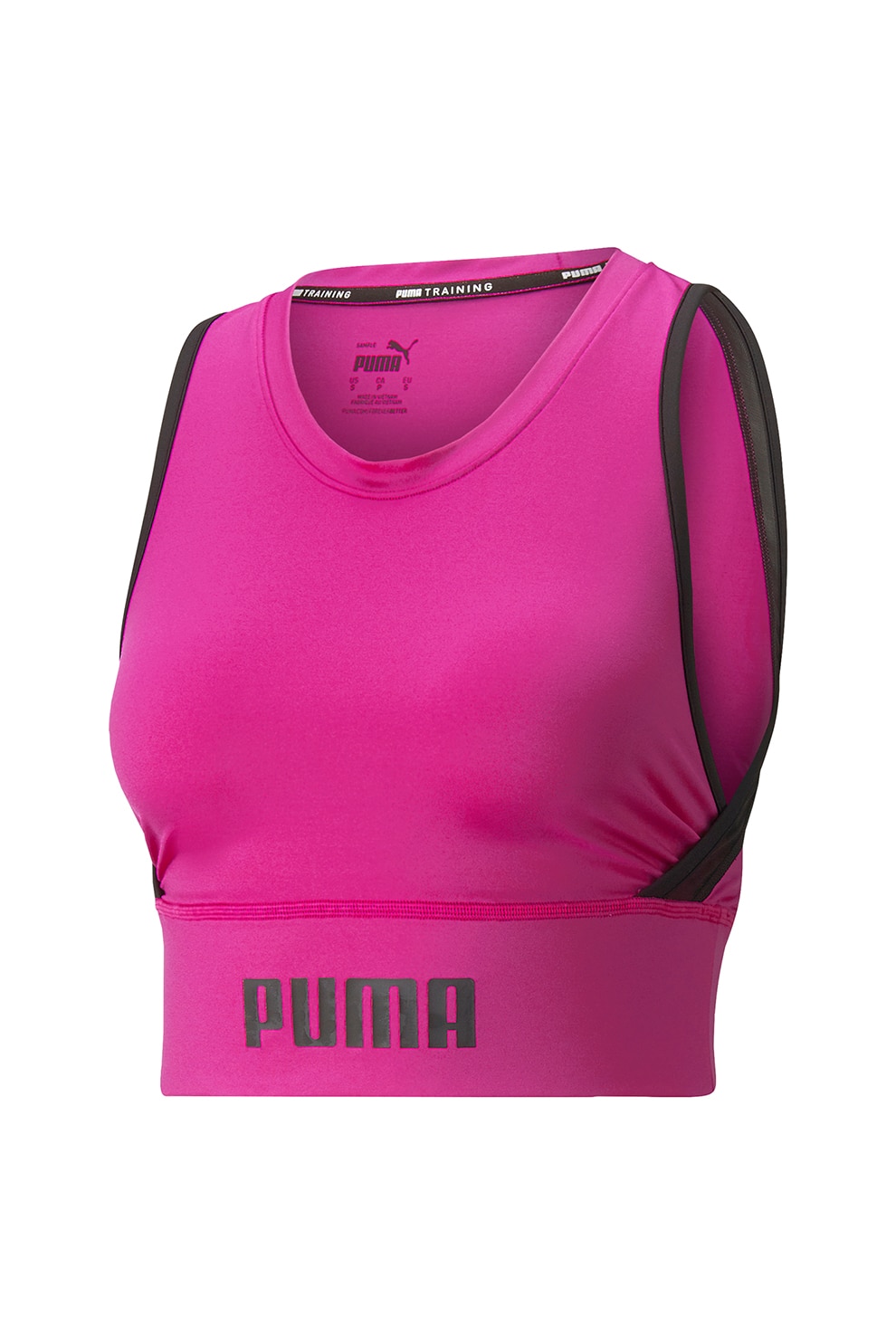 Puma, Bustiera pentru fitness Everculpt, Negru, Violet, L - eMAG.ro
