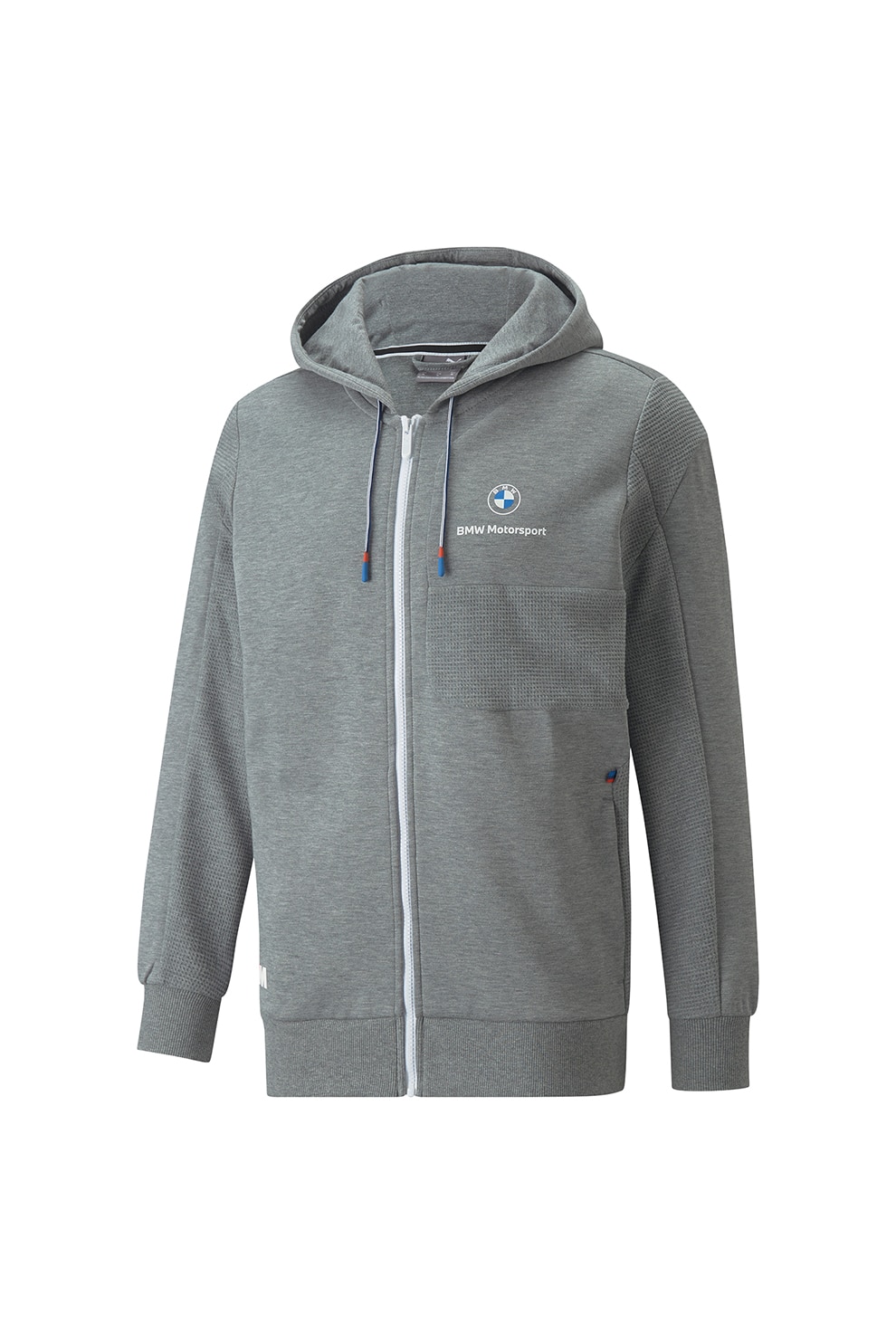 Puma, Hanorac cu fermoar si logo pe piept BMW MMS, Gri melange, S - eMAG.ro