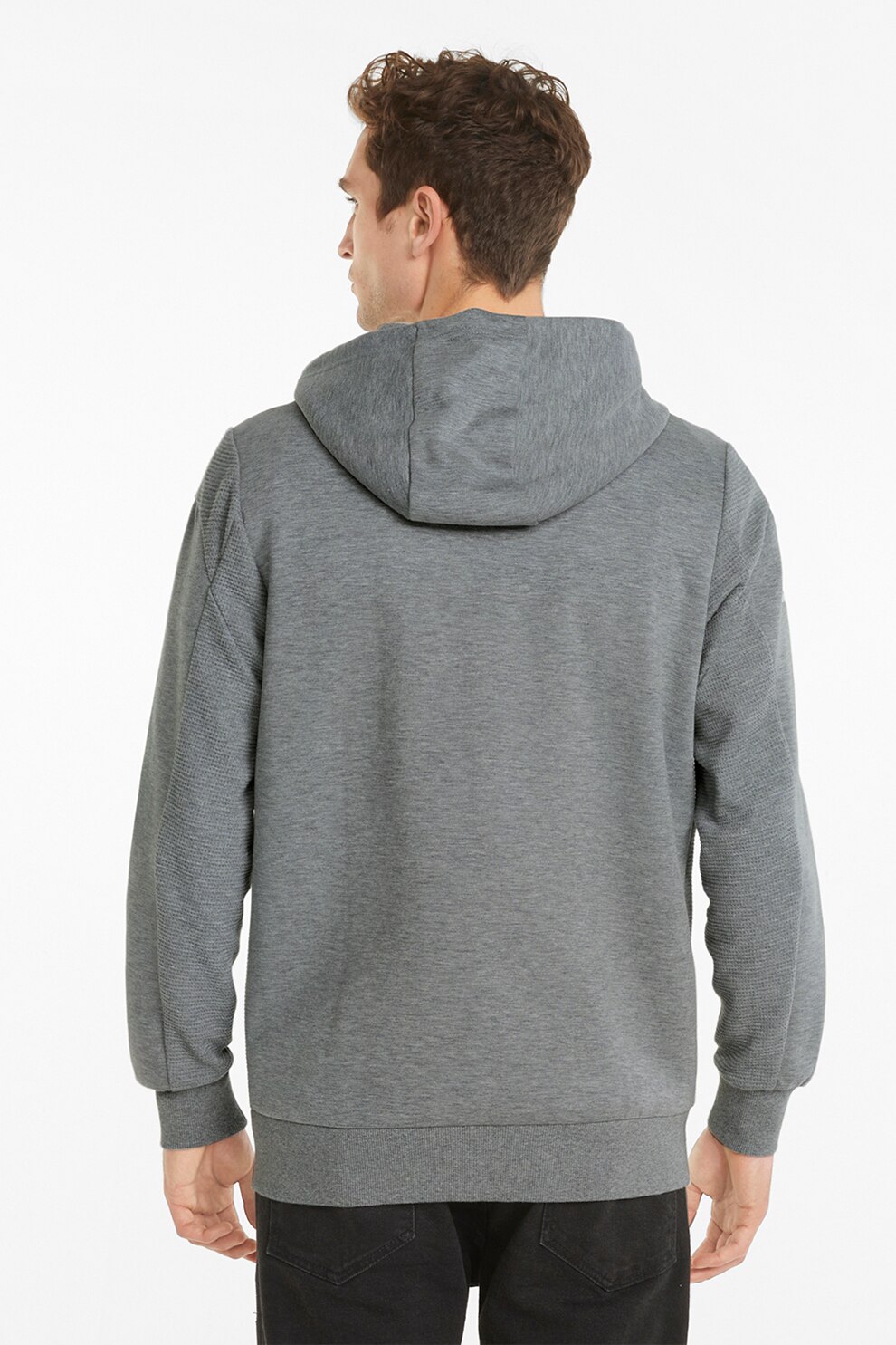Puma, Hanorac cu fermoar si logo pe piept BMW MMS, Gri melange, S - eMAG.ro
