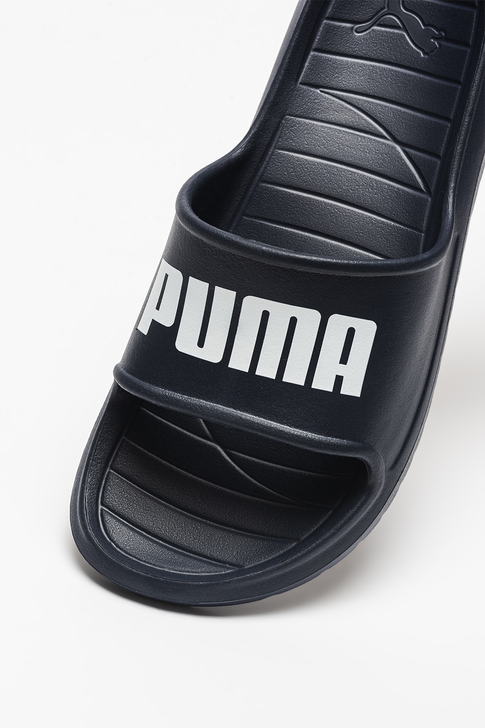 Puma, Papuci cu imprimeu logo Divecat v2 Lite, Alb, Bleumarin, 10 - eMAG.ro