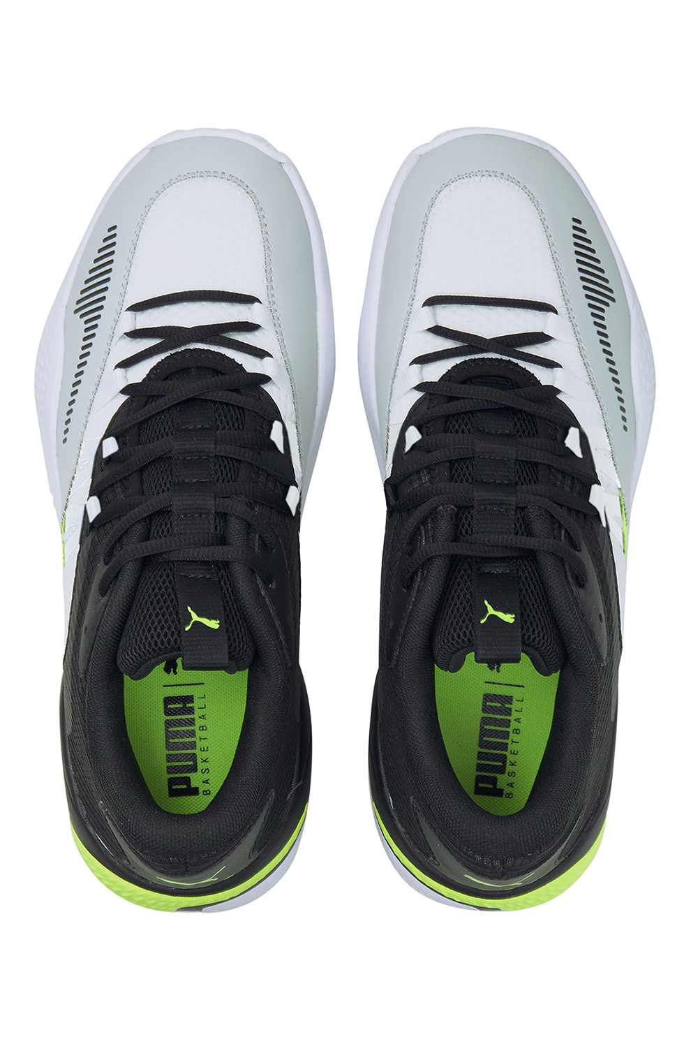 Puma, Спортни обувки Court Rider 2.0, Черен, Светло сив, Неоново зелено ...