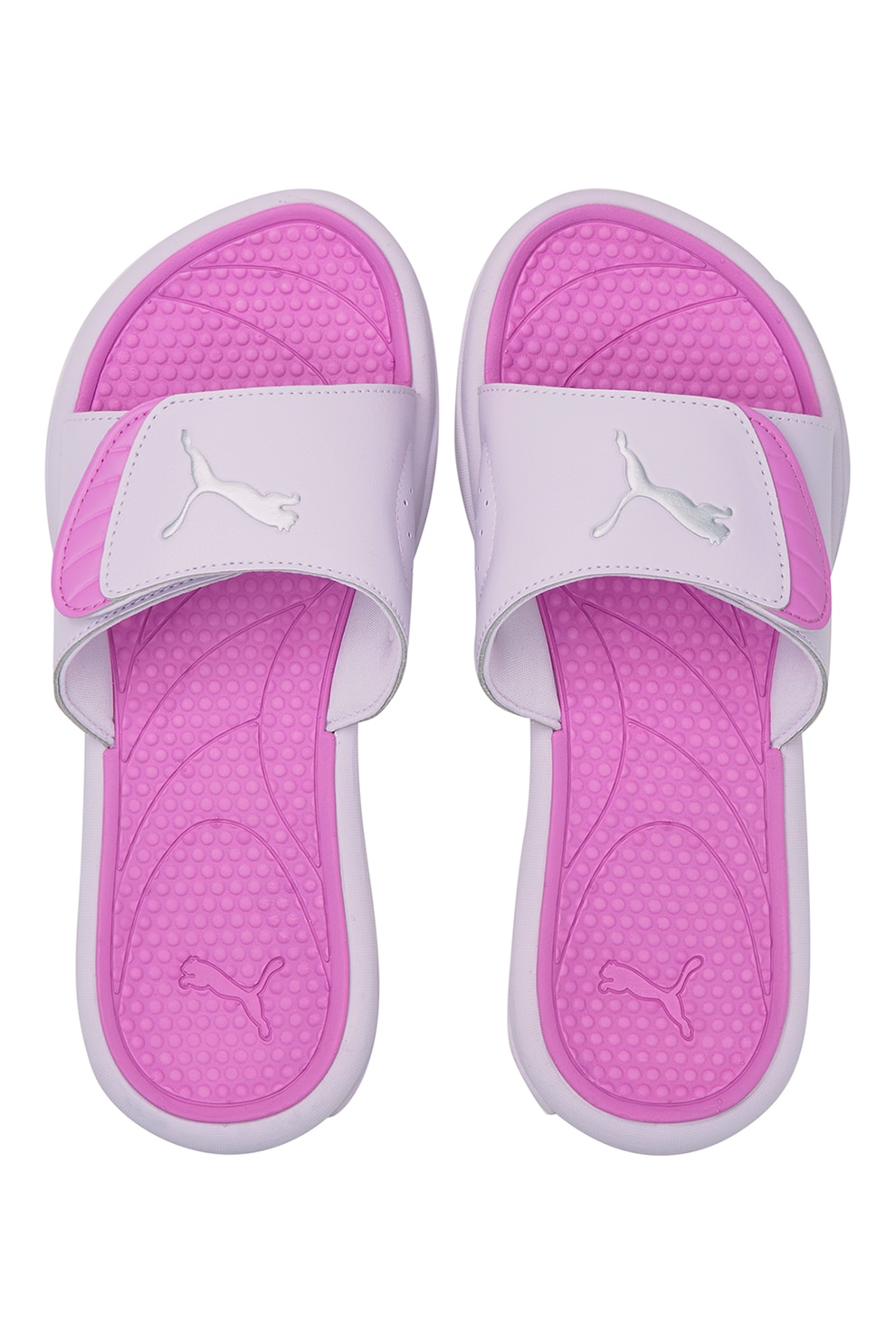 Puma, Papuci de piele ecologica cu velcro Royalcat Comfort, Lila, 3 ...