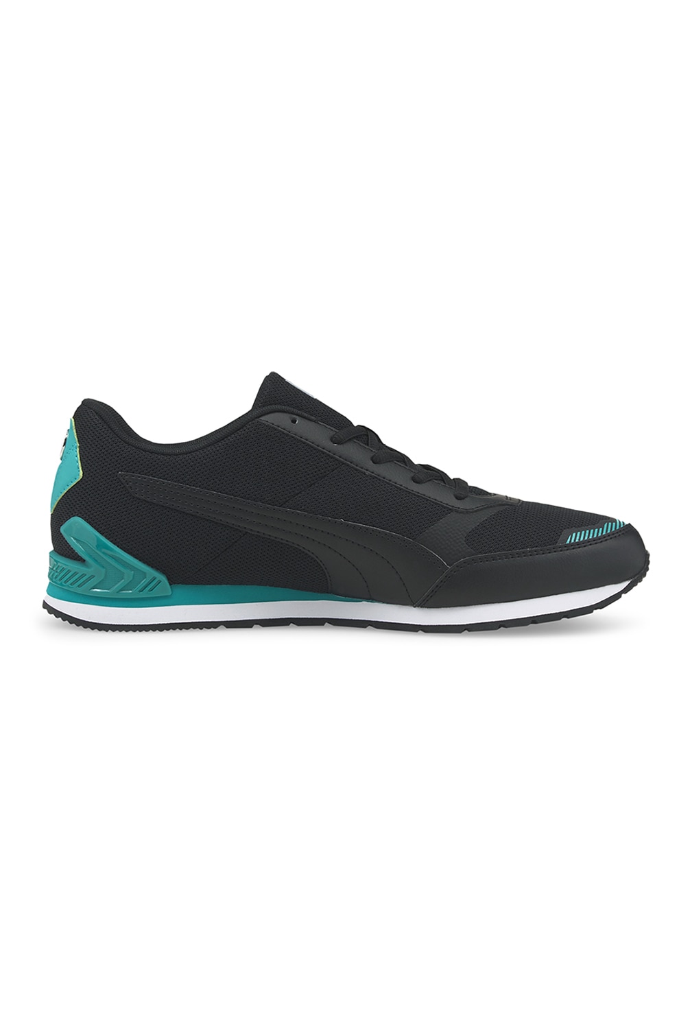 Puma, Спортни обувки Track Racer от еко кожа с мрежа, Черен, 6 - eMAG.bg