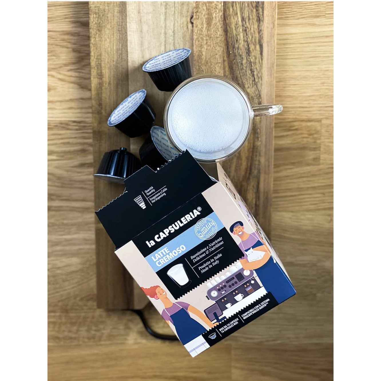 Set 16 capsule Lapte, compatibile Nescafe Dolce Gusto, La Capsuleria ...