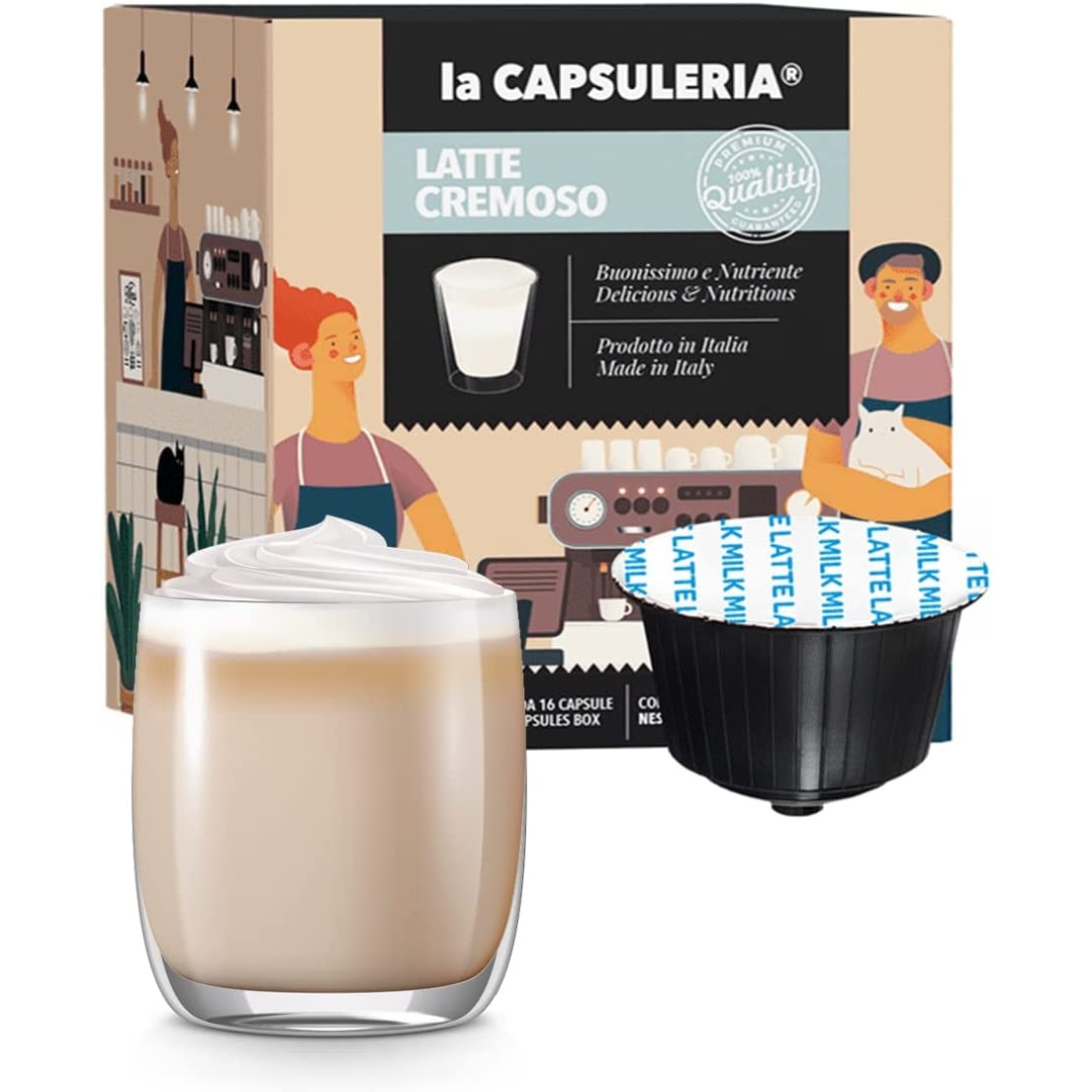 Set 16 capsule Lapte, compatibile Nescafe Dolce Gusto, La Capsuleria ...