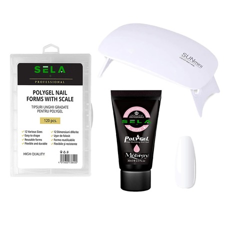 Kit Polygel Sela Mobray Uv gel 30g, 10 - eMAG.ro